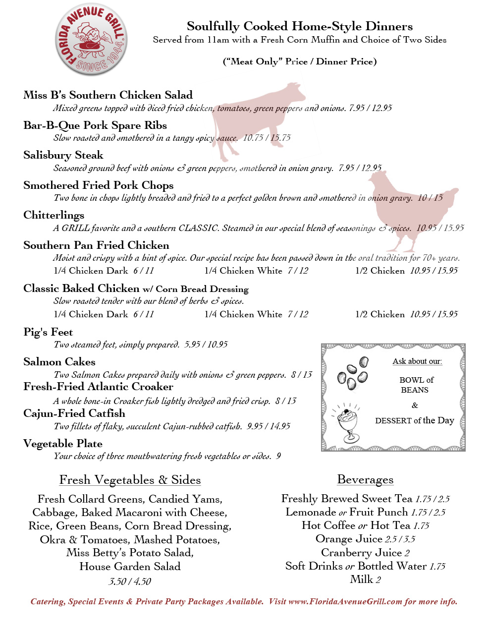 Florida Avenue Grill - Our Menu